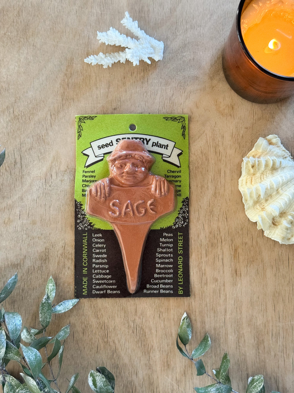 Vintage New Old Stock Terracotta Seed Sentry Plant Markers (Multiple O ...