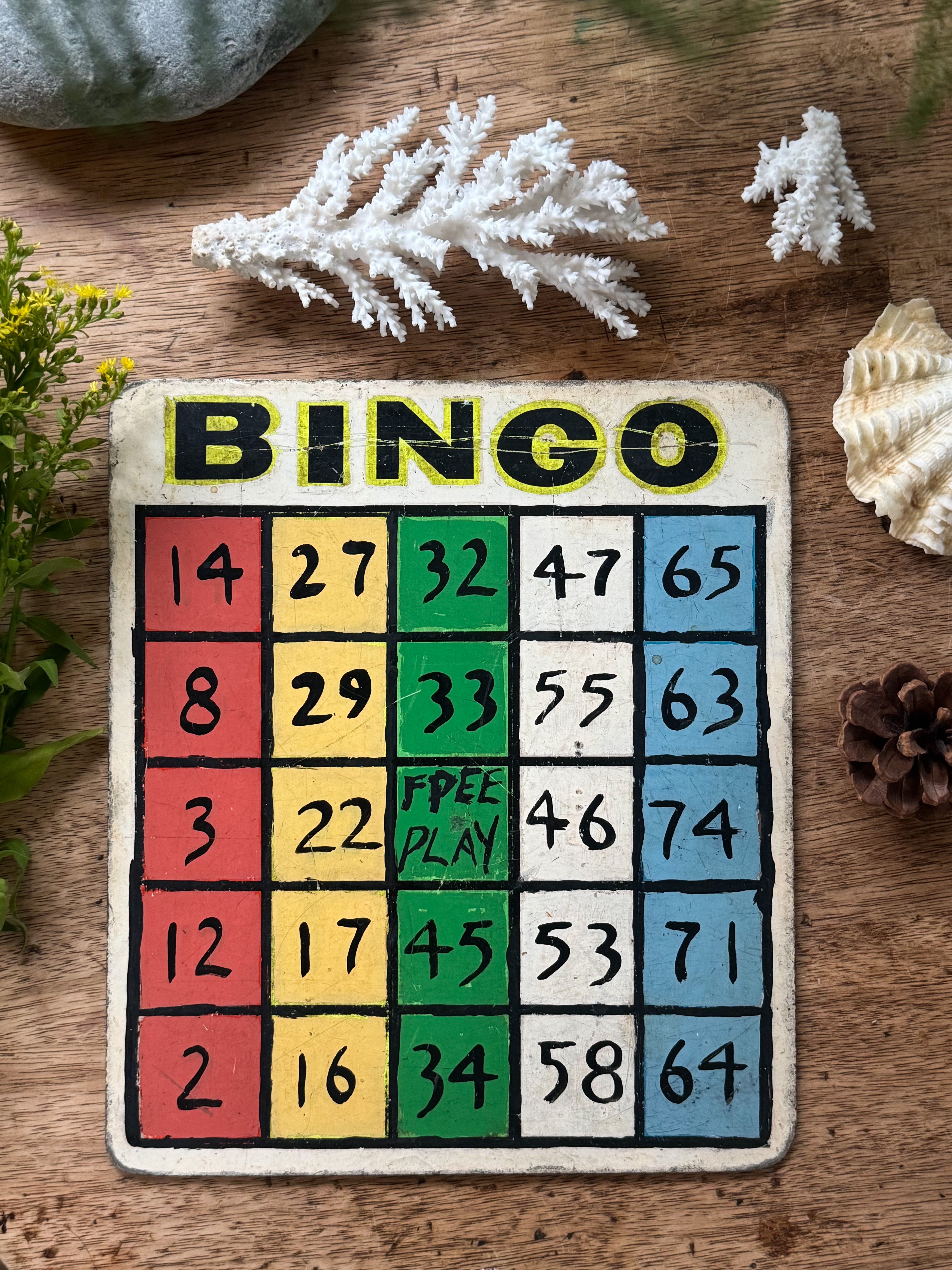 Vintage Hand-Painted Wooden Bingo Boards (5 Available, Sold Separately ...